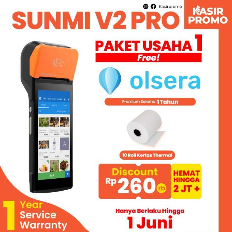 Promo Sunmi V1S Nfc Mesin Kasir Handheld Printer Thermal Pos Scanner ...
