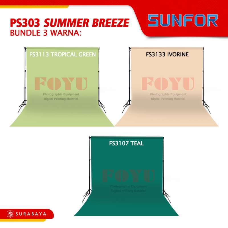 Jual Bundle 3 Warna Background Backdrop Layar Studio Foto Video Paper Kertas Polos Seamless ...