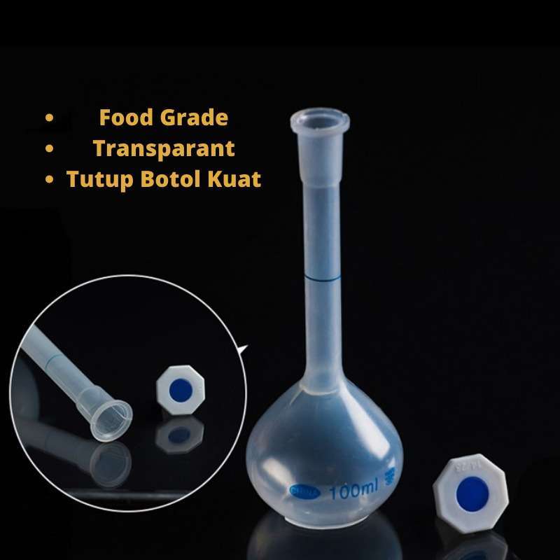 Jual Gelas Ukur Laboratorium Bentuk Labu + Tutup Volumetrik / Labu Ukur / Labu Takar ...