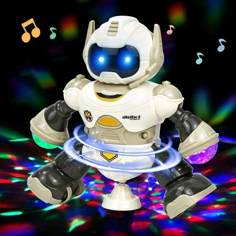 Promo Mainan Anak Dancing Agility Robot Rotating 360 Light And Music ...