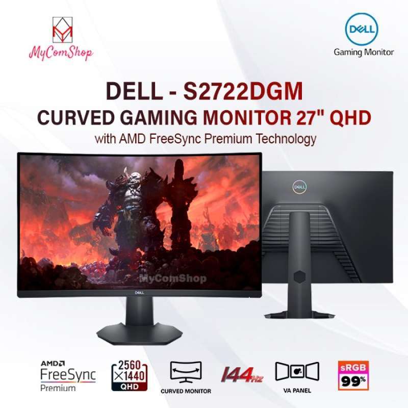 Jual DELL CURVED GAMING MONITOR 27 QHD 165HZ AMD FREESYNC VA - S2722DGM ...