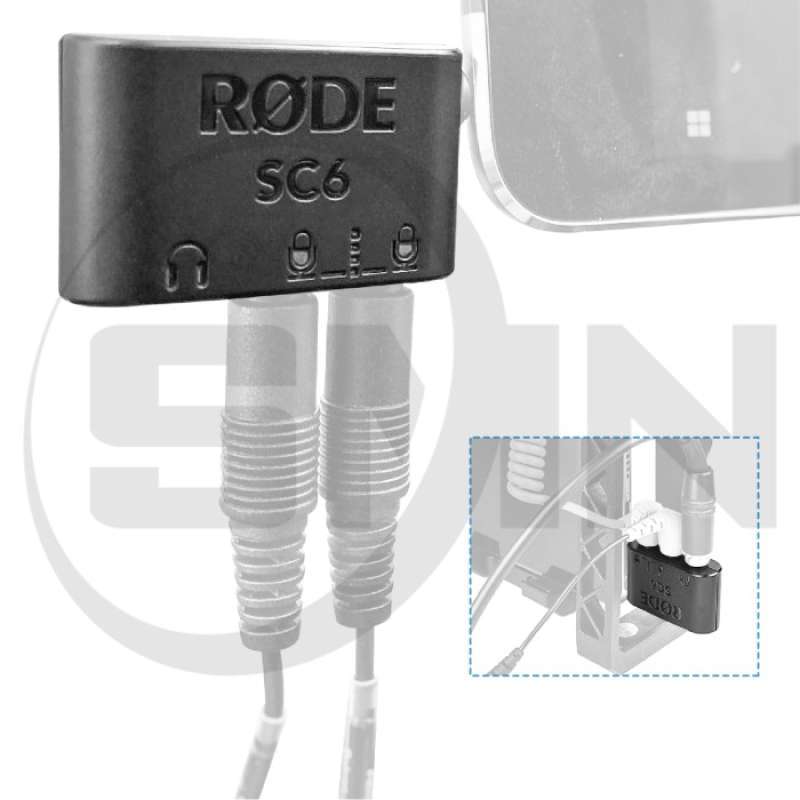 Promo Rode SC6 Dual TRRS Mic Input and Headphone Output Audio Splitter ...