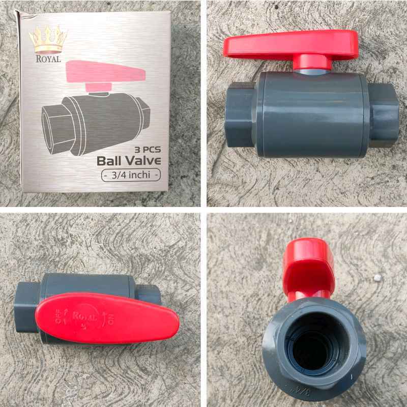 Jual Stop Kran PVC Abu-abu 1/2 Inch Royal Kualitas Bagus Polos Tanpa ...