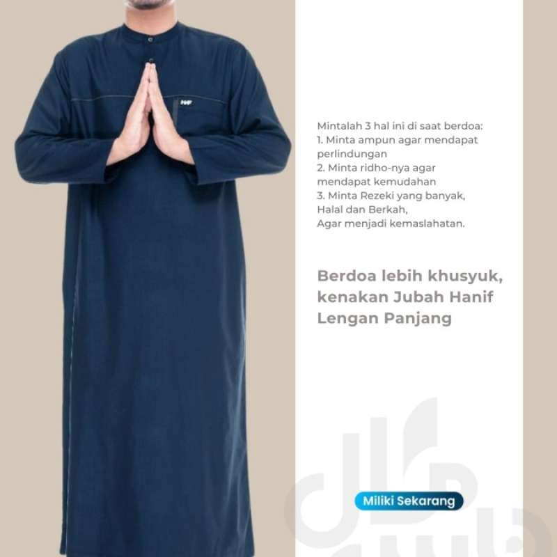 Jual Baju Jubah Gamis Pria Muslim Laki Dewasa Hanif List Lengan Panjang di Seller Jagoan Storee ...