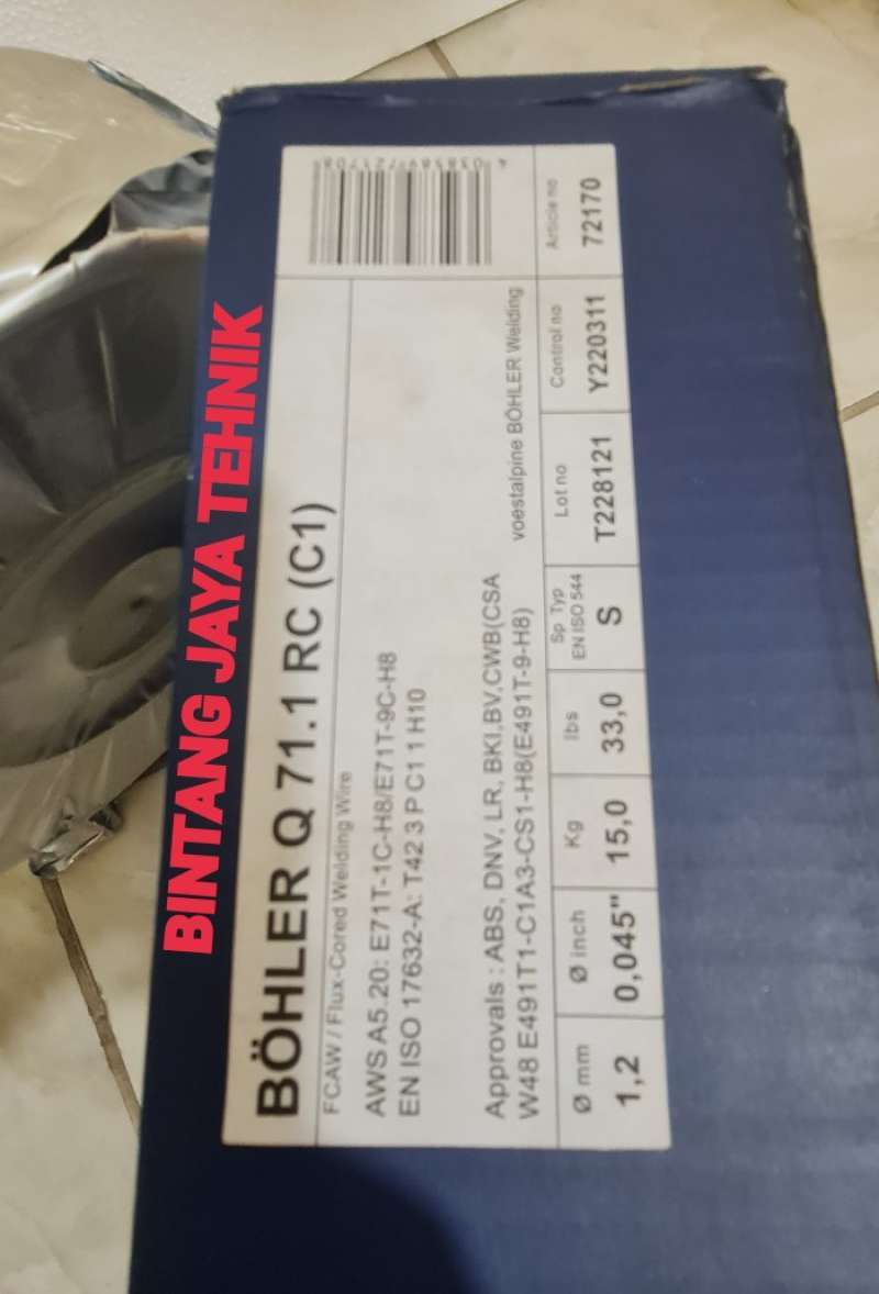 Jual Kawat Las Co2 Bohler Q 71.1 Rc ( C1 ) 1.2mm Voestalpine Bohler Welding Di Seller Mba Ayu ...