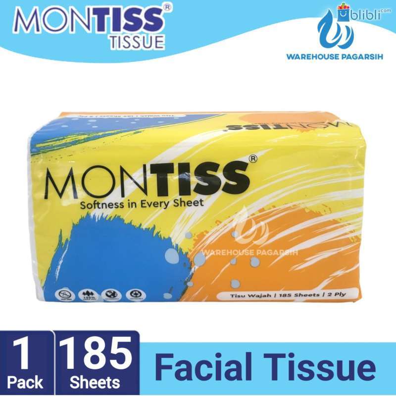 Promo Montiss Facial Tissue Soft Pack [185 Sheets/ 2 Ply] Diskon 17% Di ...