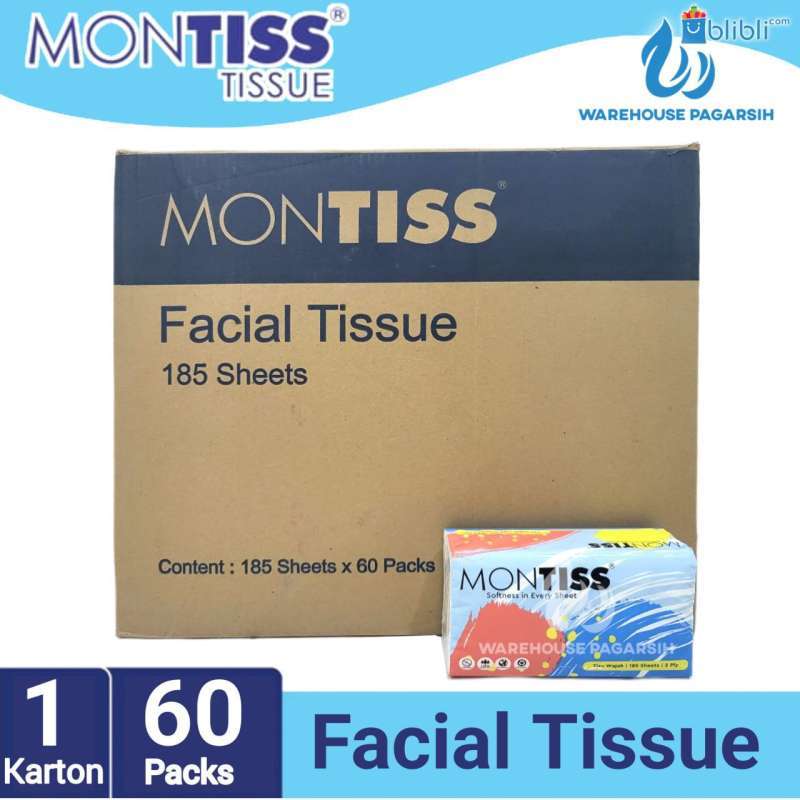Promo Montiss Facial Tissue Soft Pack [185 Sheets/ 2 Ply] Diskon 17% Di ...