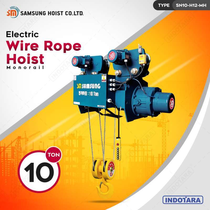 Jual Electric Wire Rope Hoist 10 Ton Samsung Hoist Sn10-h12-mh Di ...