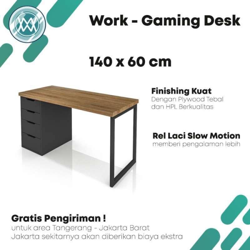 Promo Mw Desk - Meja Kerja Kantor / Gaming / Office Minimalis Dengan ...