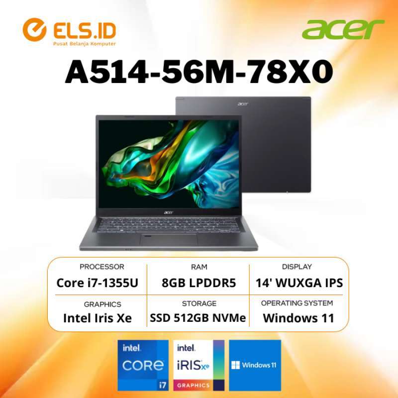 Promo Acer Aspire 5 A514-56M i7 1355U 8GB SSD 512GB 14' W11+OHS Diskon ...
