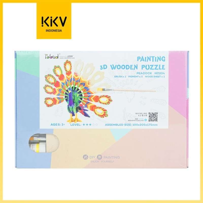 Jual Kkv Mainan Kreativitas Diy Mewarnai Puzzle Kayu 3d Aneka Bentuk Di ...