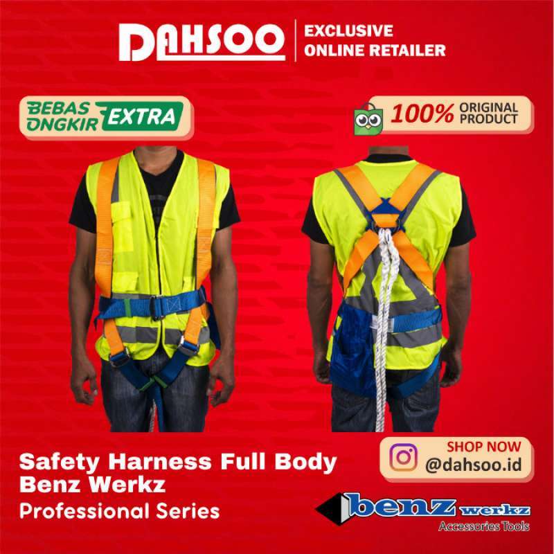 Promo Full Body Harness Safety Belt Full Body Double B Hook Benz Werkz ...