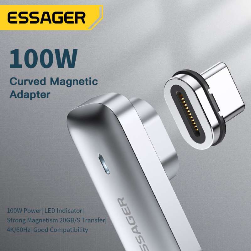 Jual Essager Converter Elbow Magnetic Adapter Type-c Usb 3.2 MacBook ...