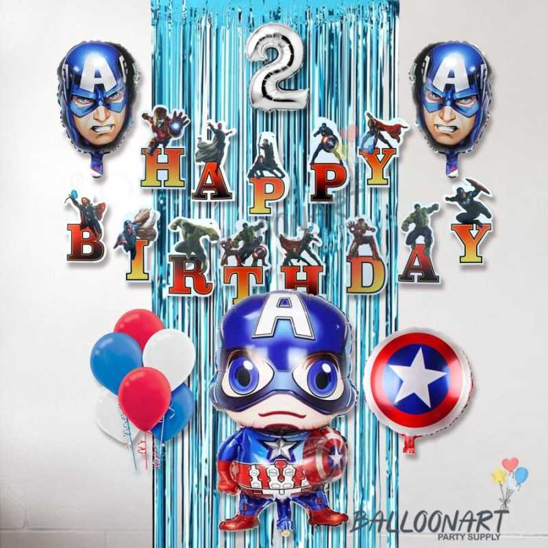 Jual CAPTAIN AMERICA SIMPLE DEKORASI SET/DEKORASI BACKDROP ULTAH ANAK ...