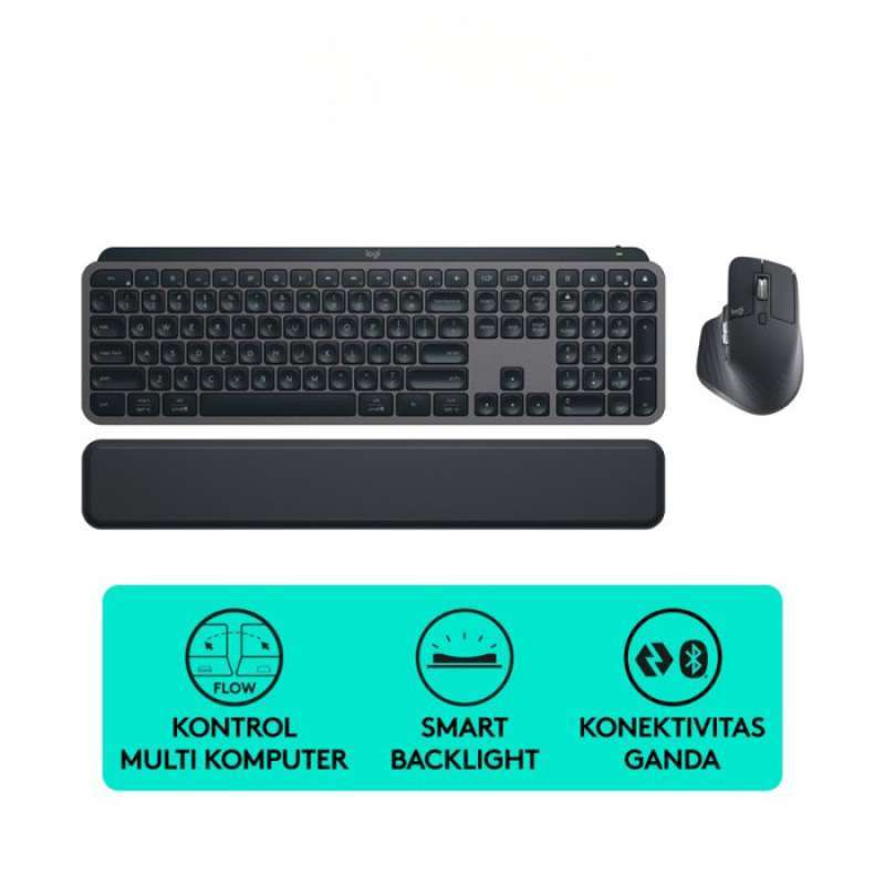 Jual Logitech MX Keys S + MX Master 3S with Palm Rest Mouse Keyboard ...