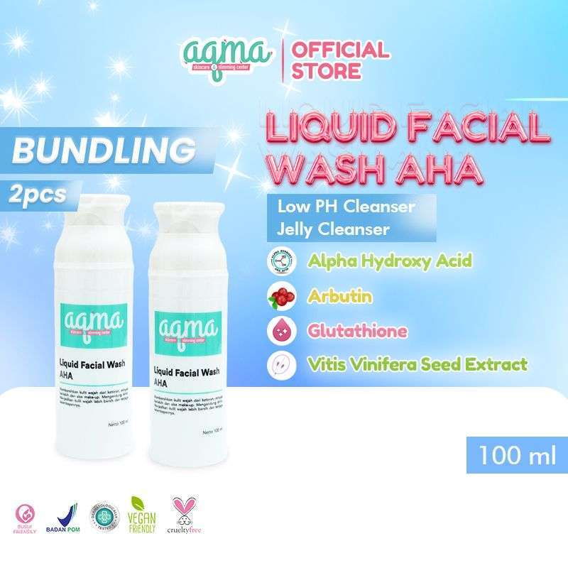 Jual Aqmaskincare Facial Wash Liquid AHA 100ml - Dengan formulasi ...