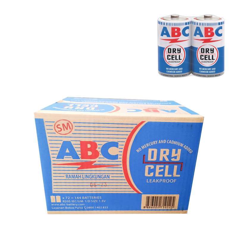 Jual Abc Carbon Zinc R20 Biru 2 Baterai (d Size) 1 Karton Di Seller Abc ...