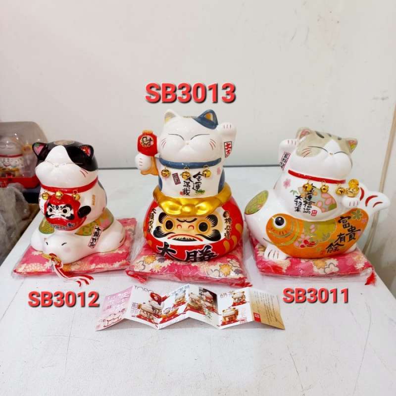 Promo Maneki Neko Keramik / Fortune Cat Creamic / Kucing Hoki Keramik ...