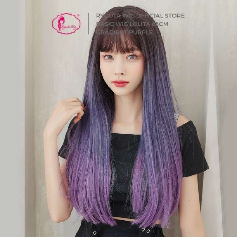 Jual Ryuuta Wig Basic Cap Lurus Panjang Lolita Gradient Purple 65 Cm Di Seller Wukong Store ...