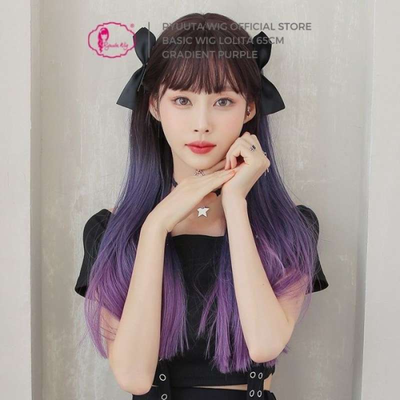 Jual Ryuuta Wig Basic Cap Lurus Panjang Lolita Gradient Purple 65 Cm Di Seller Wukong Store ...