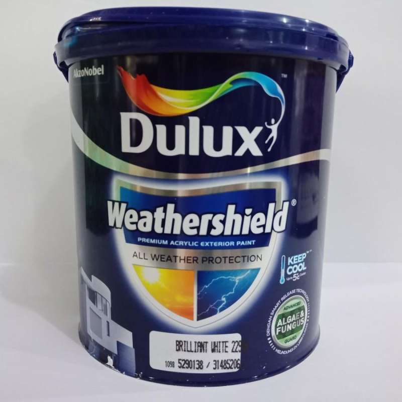 Jual Cat Tembok Exterior Dulux Weathershield Brilliant White 2 5ltr Di