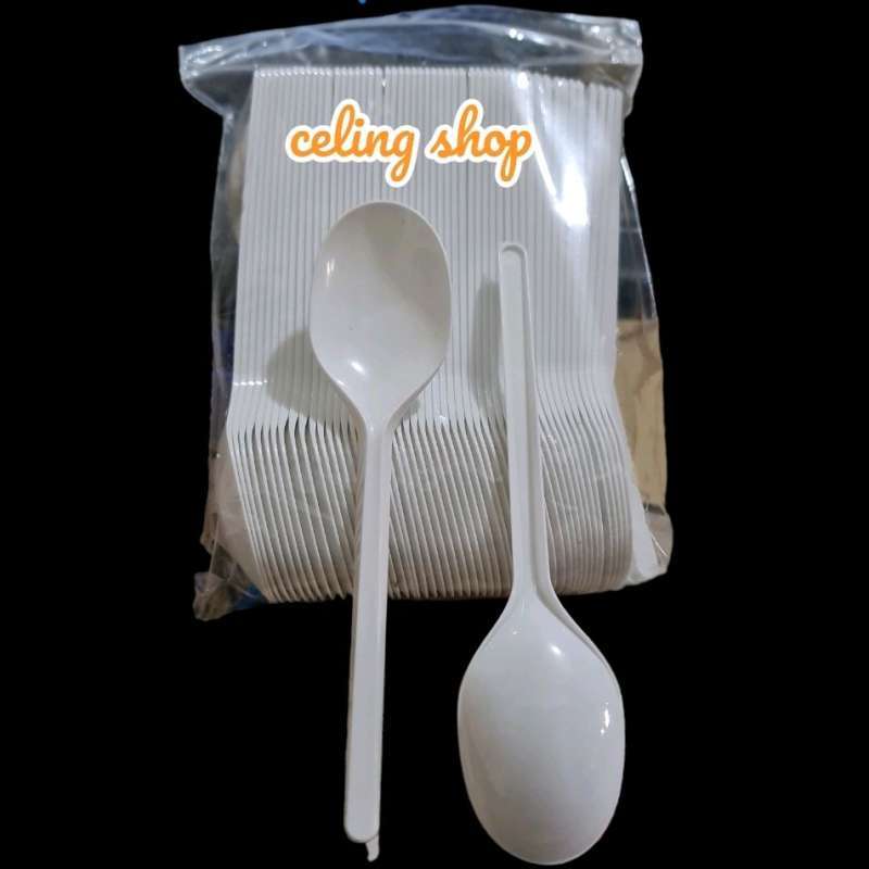 Jual sendok plastik PUTIH SUSU food GLENN grade sendok makan panjang ...