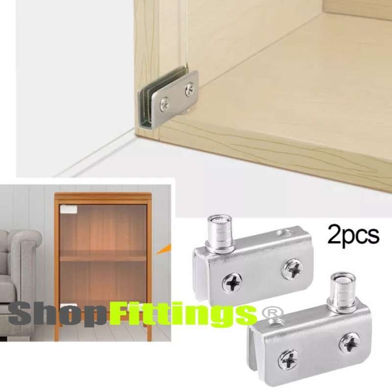Jual Engsel Pivot Kaca Jepit Glass Door Hinges Chrome Black Stainless ...