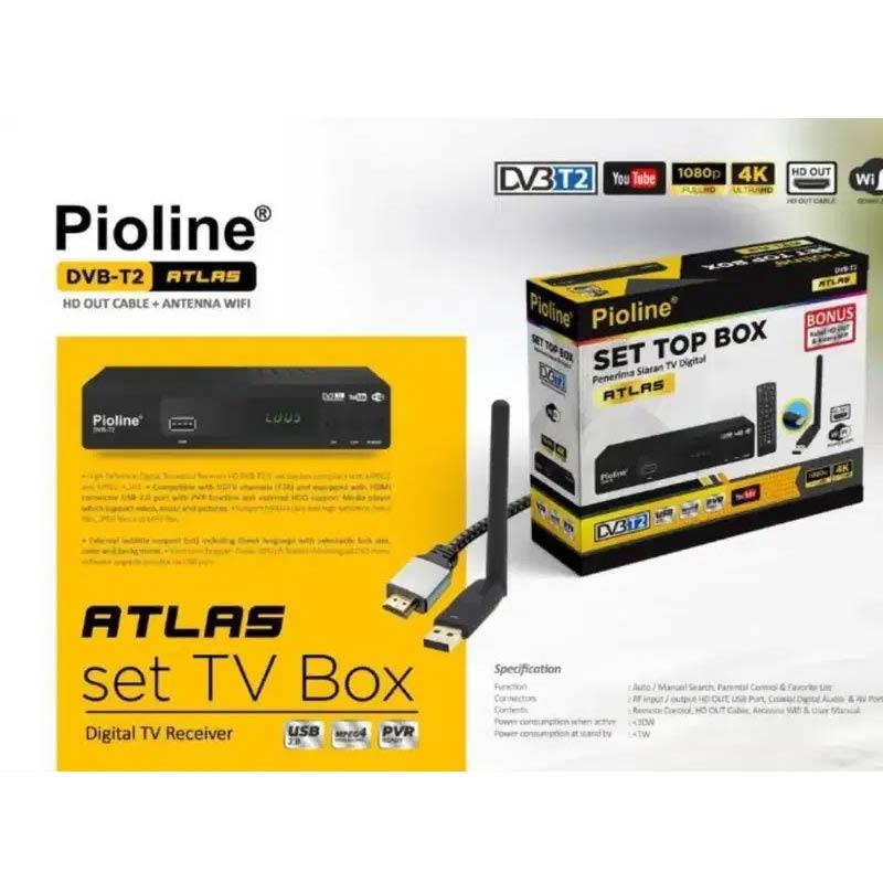 Jual Pioline Set Top Box Dvbt2 Digital Smart Youtube Plus Dongle Plus ...
