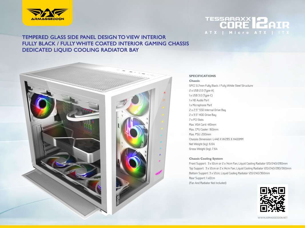 Promo Casing Gaming Armaggeddon Tessaraxx Core 12 Air E-ATX PC Case ...