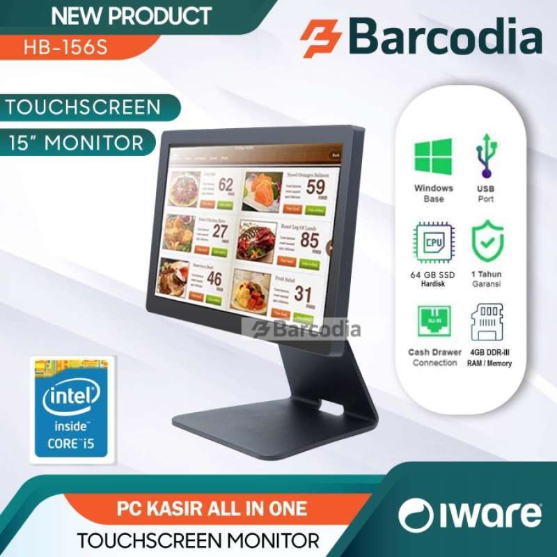 Promo Mesin kasir PC POS All in One Core i3 Touchscreen Iware HB-156S Diskon 23% di Seller ...