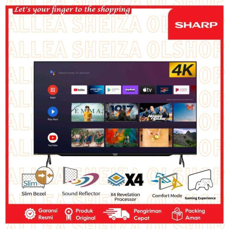 Jual SHARP 4T-C50DK1I ANDROID TV 4K ULTRA HD 50 INCH - 50DK1I + BRACKET ...