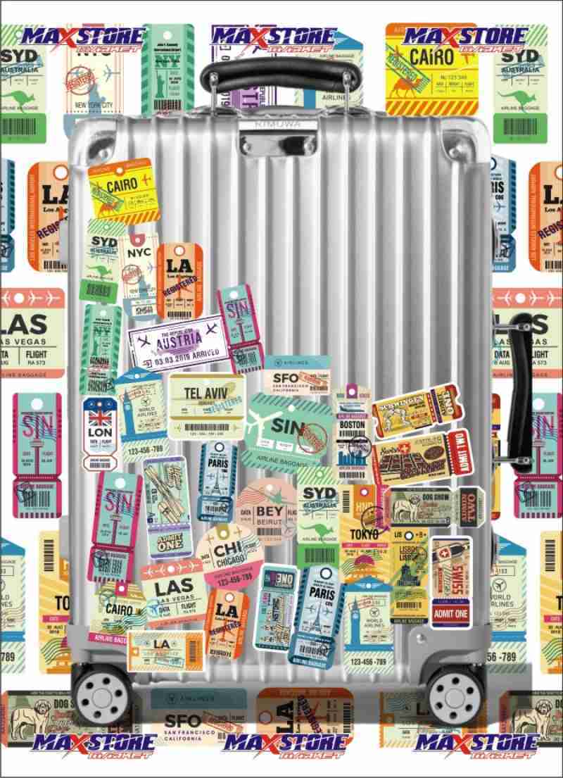 Jual sticker koper boarding pass / boarding pass sticker / luggage ...