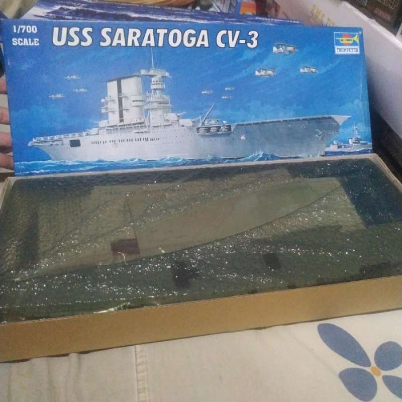 Promo Aircraft Carrier Uss Saratoga Cv-3 Model Kit Trumpeter 1/700 ...
