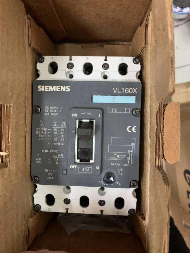 Promo MCCB VL160X 3VL1704-1DD33-0AA0 3P 40A 40 Ampere Siemens Ori 100% ...