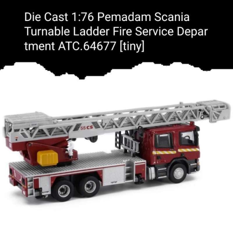 Promo Die Cast 1:76 Pemadam Scania Turnable Ladder Fire Service ...