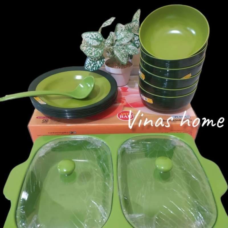 Promo Set Piring Mangkuk Dan Double Buffet Melamine Golden Dragon Hijau ...