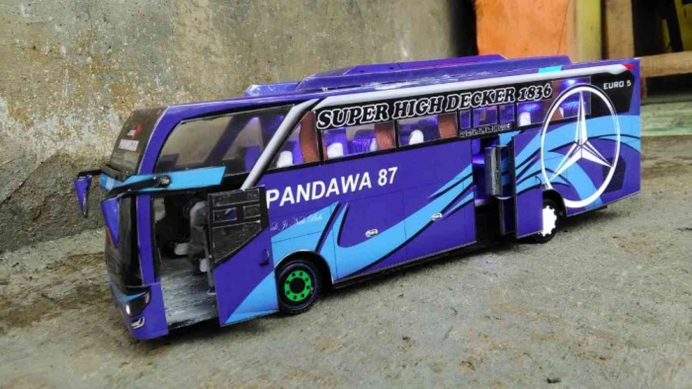 Promo Miniatur Bis Pandawa 87 Rcemote miniatur bus full interior Diskon ...