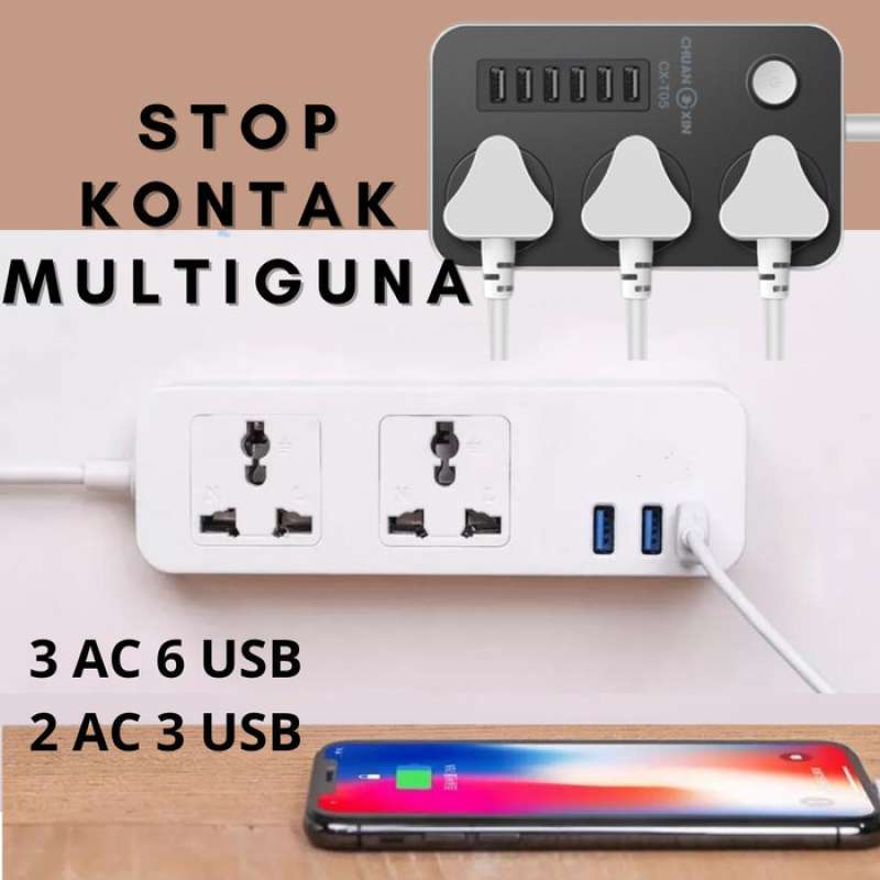 Jual Stop Kontak / Power Strip Colokan Listrik Socket Usb Ac Adaptor Smart Kode Br10 - LH-T21 di ...