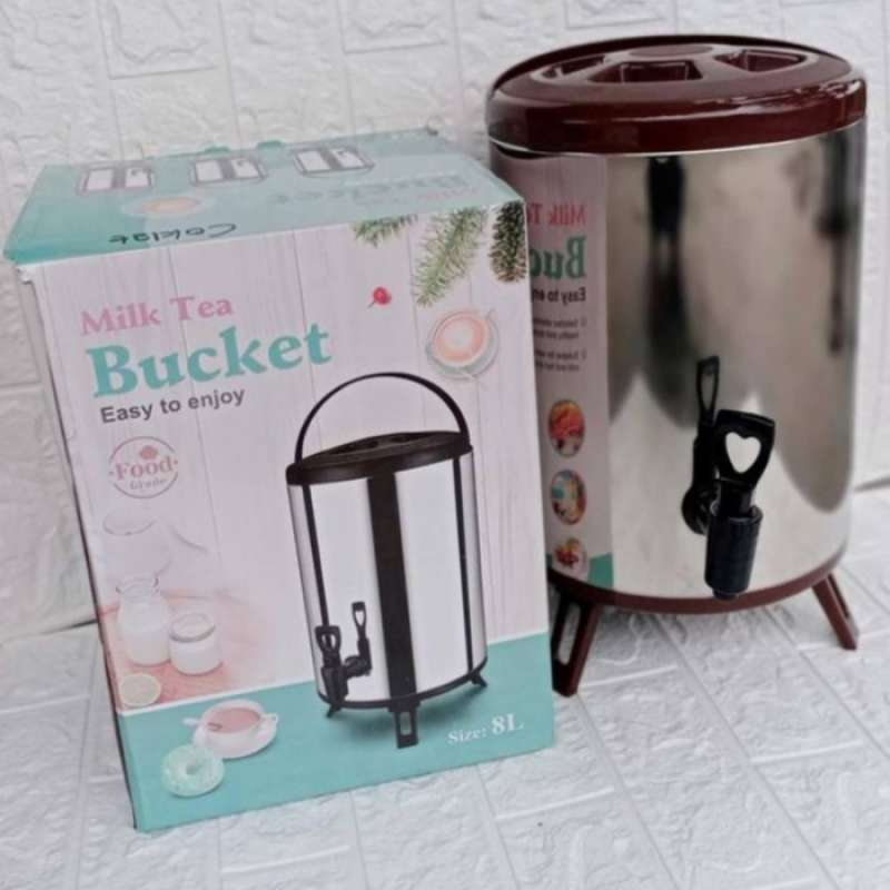 Jual Water Jug Milk Tea Bucket Stainless Steel 8l - Drink Jar Di Seller ...