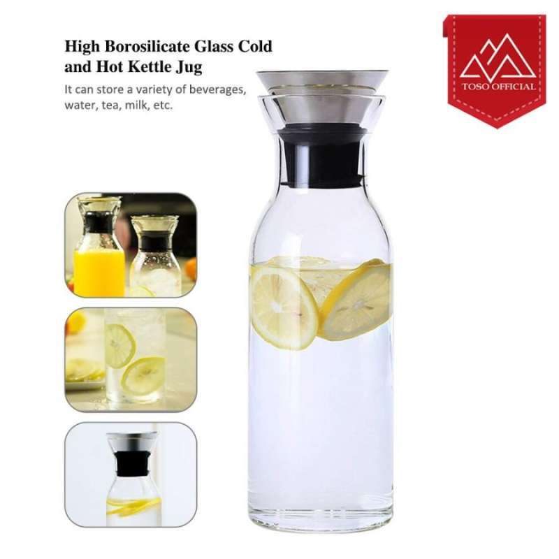 Promo Botol Minuman Kaca 1000ml Server Pot Bottle Glass Pitcher Jug 1 ...