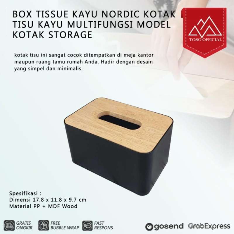 Promo Box Tissue Kayu Nordic Kotak Tisu Kayu Multifungsi Model Kotak ...