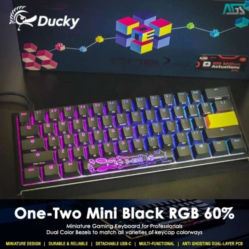 Promo ducky one 2 mini rgb 60% (black) mechanical - gaming keyboard ...