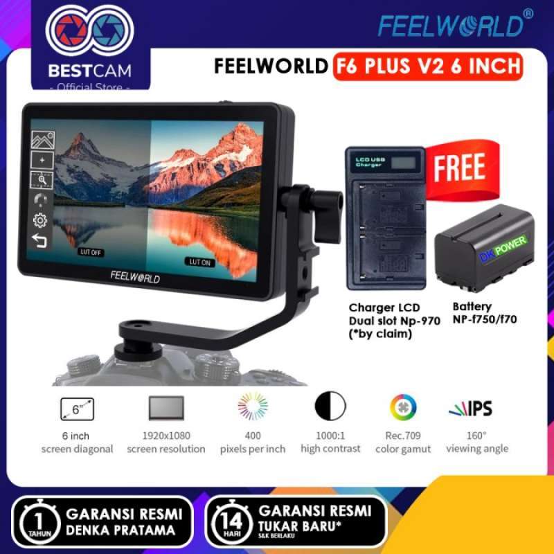 Promo Feelworld F6 Plus V2 6 Inch Monitor 4K Hdmi Lut Touch Screen ...