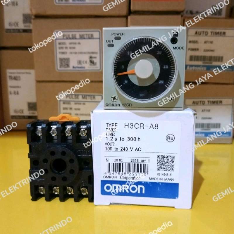Promo TIMER OMRON H3CR-A8 220V 8PIN + SOKET ORIGINAL MADE IN JAPAN ...