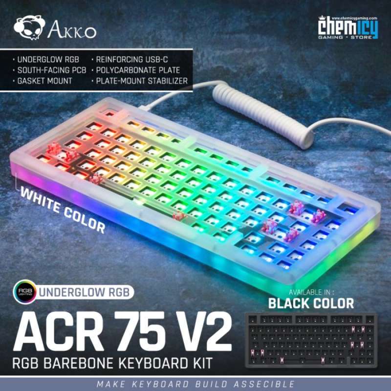 Promo akko acr75 v2 barebone kit mechanical gaming keyboard Diskon 3% ...