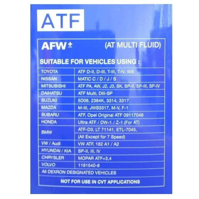 Jual Pelumas Oli Transmisi Matic Mobil - Aisin Afw Plus Atf Gm Dexron 3 ...