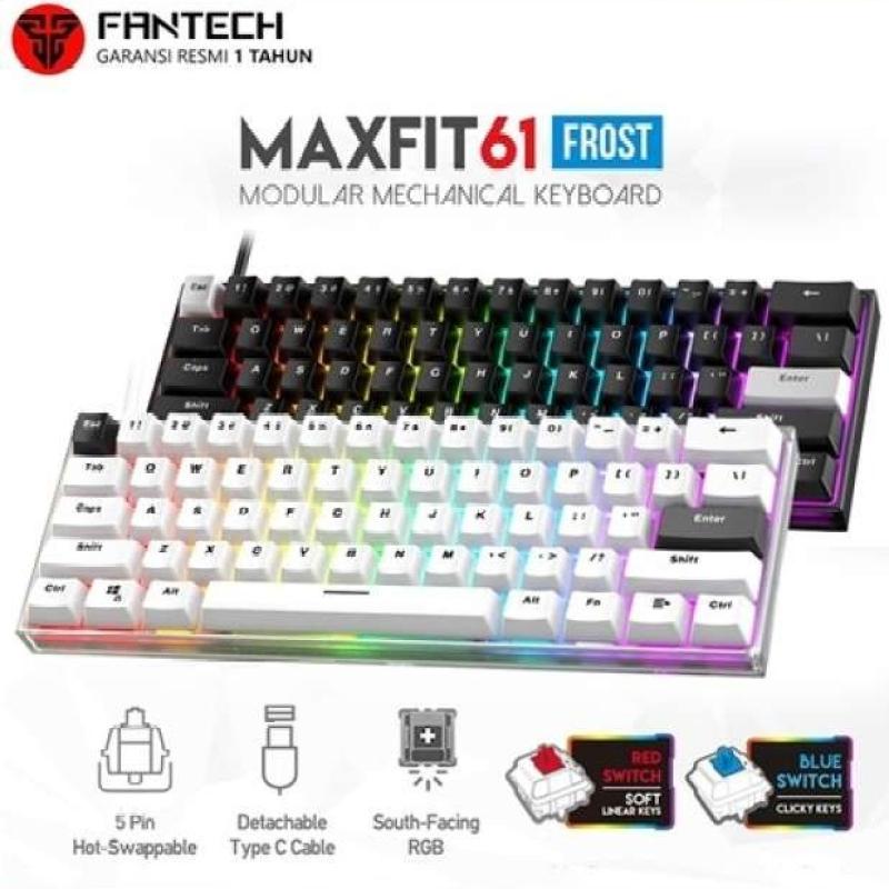 Promo fantech maxfit61 frost wired hotswap keyboard gaming mechanical ...