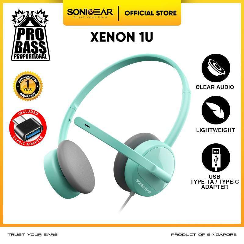 Promo Headset Microphone Sonicgear Xenon 1u Headphone Office Sekolah ...
