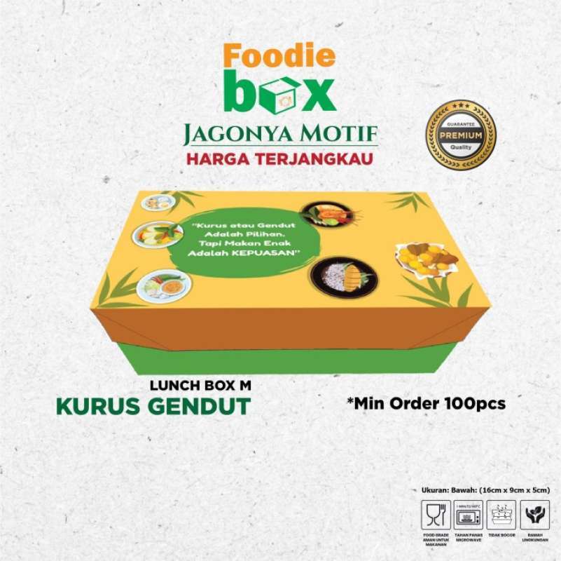 Jual lunch box m | kotak nasi | box makanan | lbm motif kekinian | dus ...