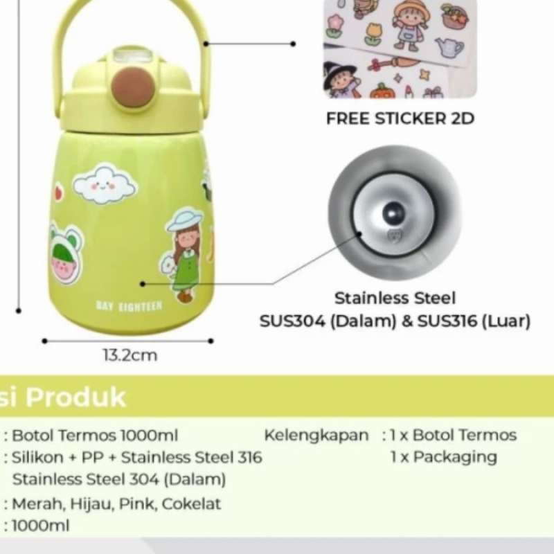 Jual Botol Minum Termos Anak Dewasa 1000ml 1 Liter Stainless Steel Di Seller Chaca - Cengkareng ...